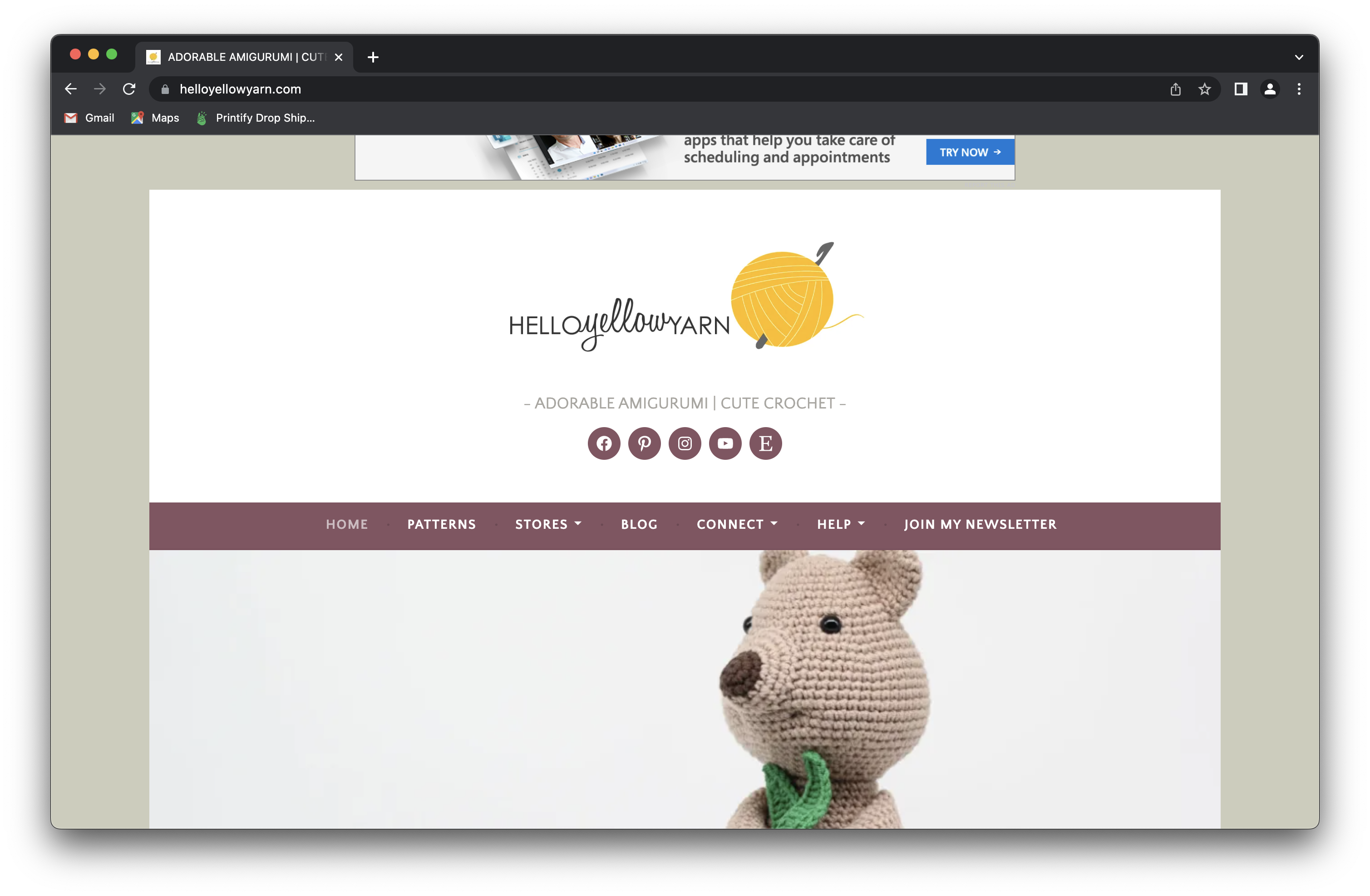 Hello Yellow Yarn Homepage Chrome